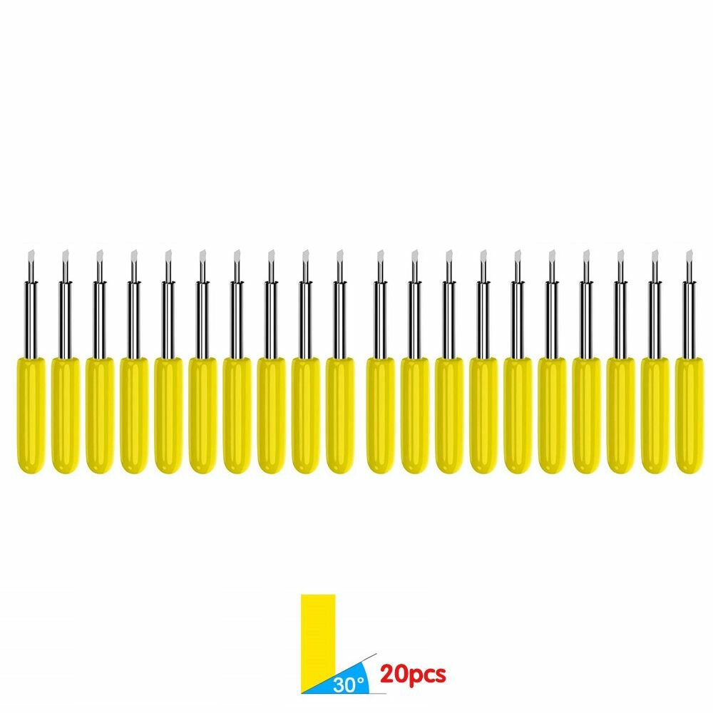 20 шт, набор лезвий плоттера Roland Cricut, лезвия фрезы, виниловый резак, офсетный нож, сменный инструмент для резьбы