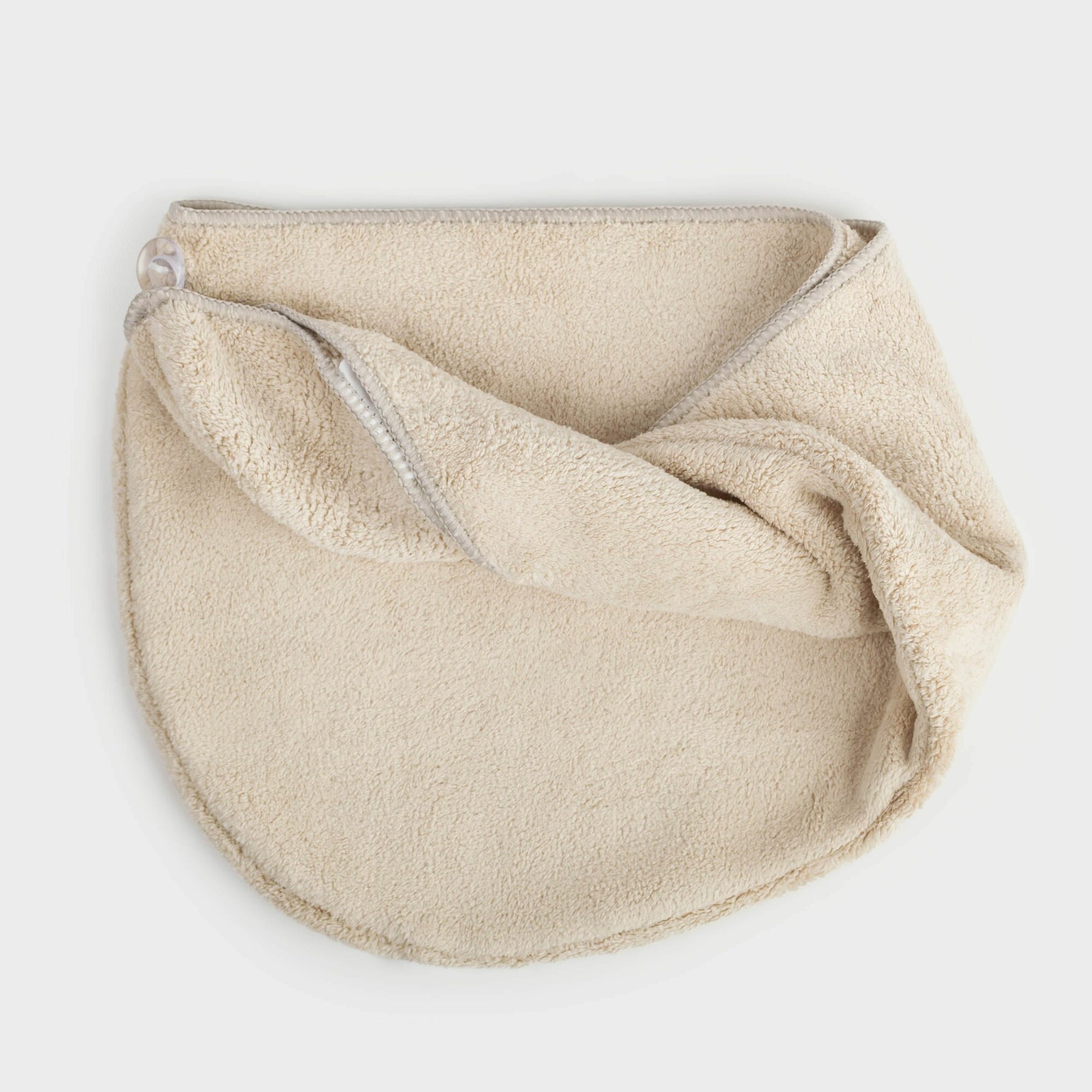 Полотенце-тюрбан для волос, 60х23 см, флис, бежевое, Showy, Kuchenland