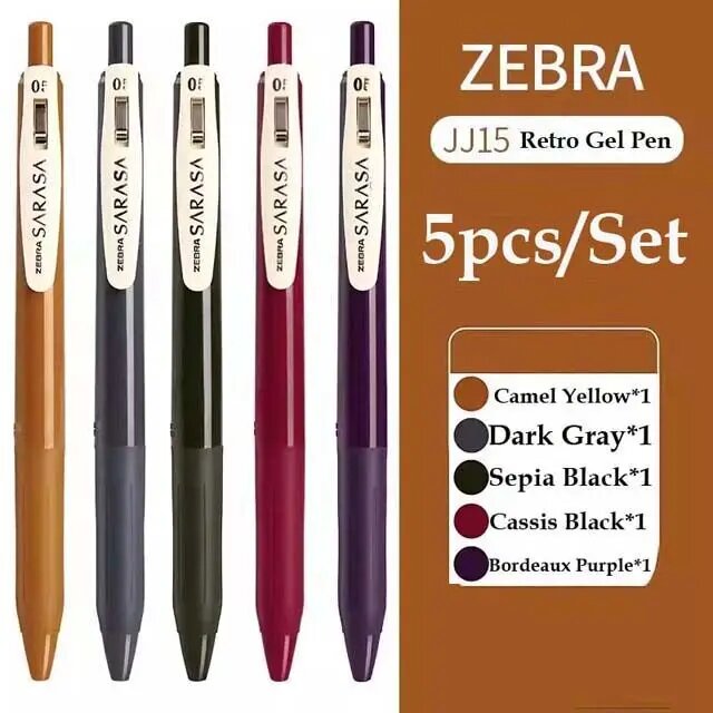 Гелевые ручки Zebra JJ15 0,5 мм 5pcs Set B