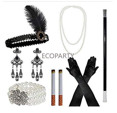 Набор ретро-ободков с перьями для девичника в стиле Гэтсби 1920-х годов, подарок для лучшей подруги на день рождения