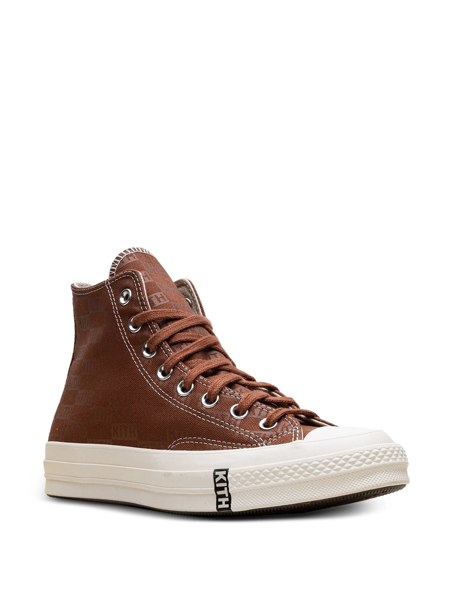 Кроссовки Converse Chuck 70 High Kith, размер 7.5 US, коричневый/серый/оранжевый — фото 1