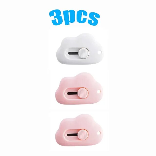 Милый миниатюрный портативный многофункциональный нож/резак для бумаги/лезвие/канцелярские принадлежности в виде кролика облачного цвета (набор из 1/2/3/6 предметов)