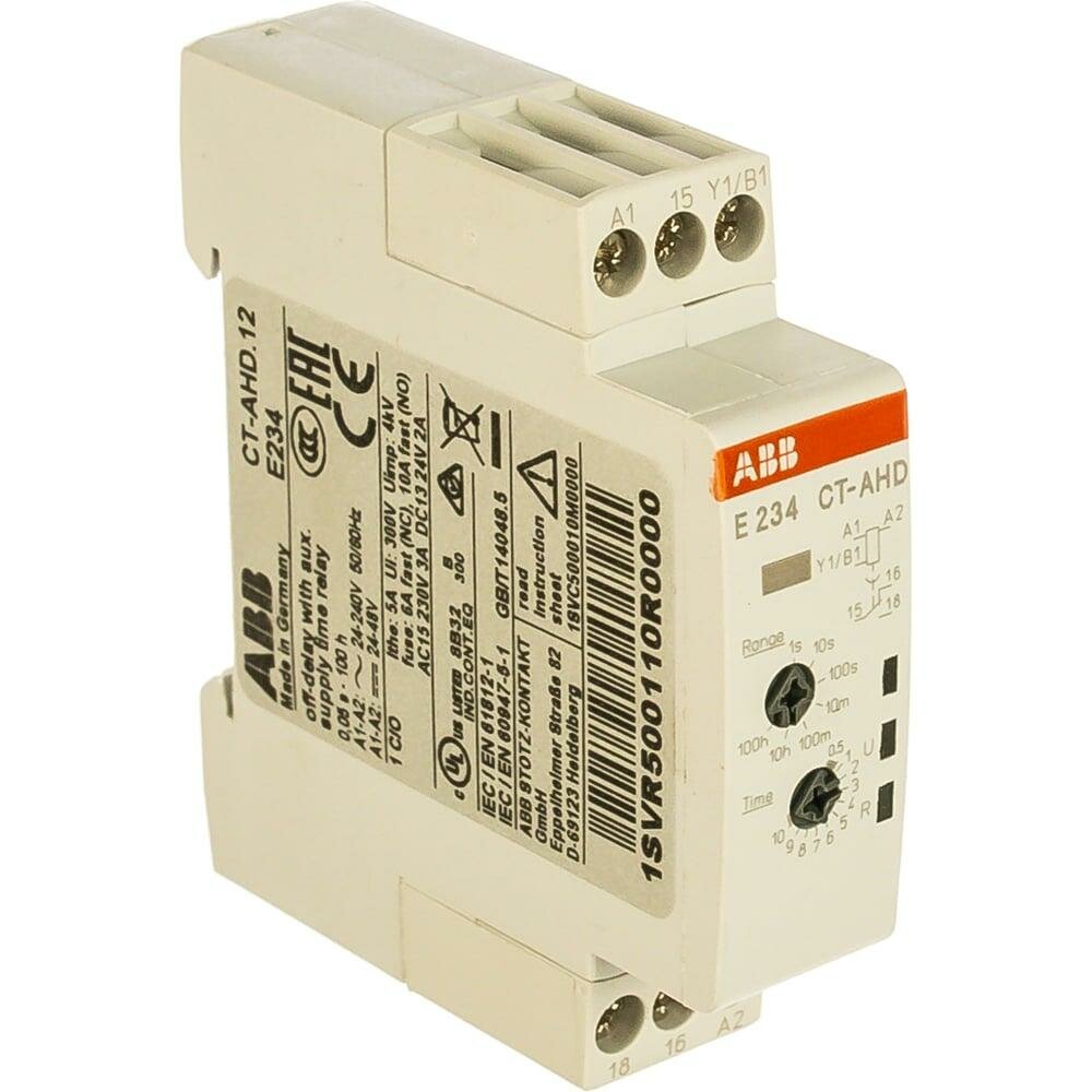 Модульное реле времени ABB CT-AHD 7 диапазонов времени 1SVR500110R0000