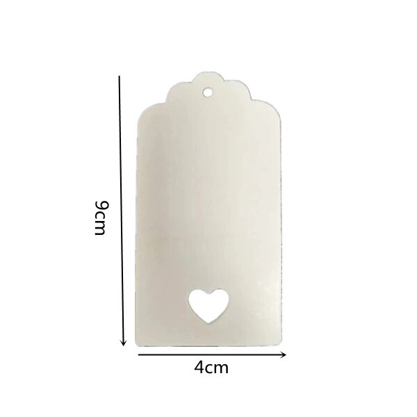 Крафт-бирки для подарков Белый, 100pcs 9X4cm