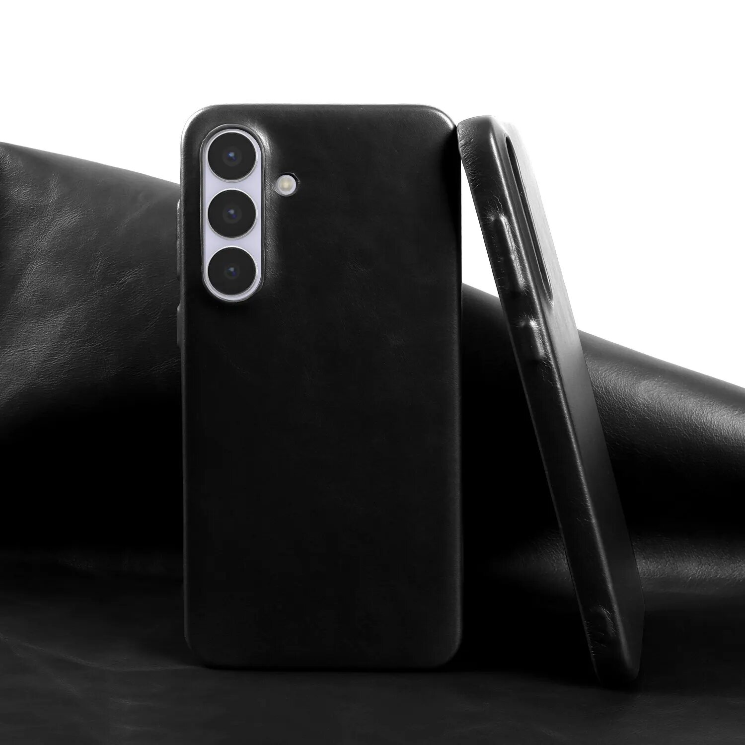 Чехол премиум-класса из натуральной кожи для Samsung Galaxy Галактика S25 FE, Черный, Black 5201