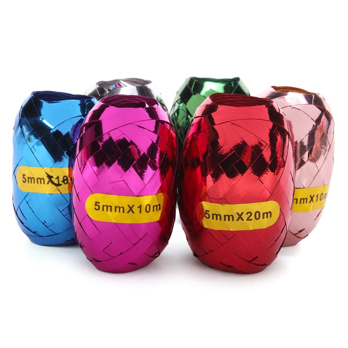 Лента упаковочная блестящая 'Ylisi', 5мм х 10м, 6 цветов, для подарков и декора