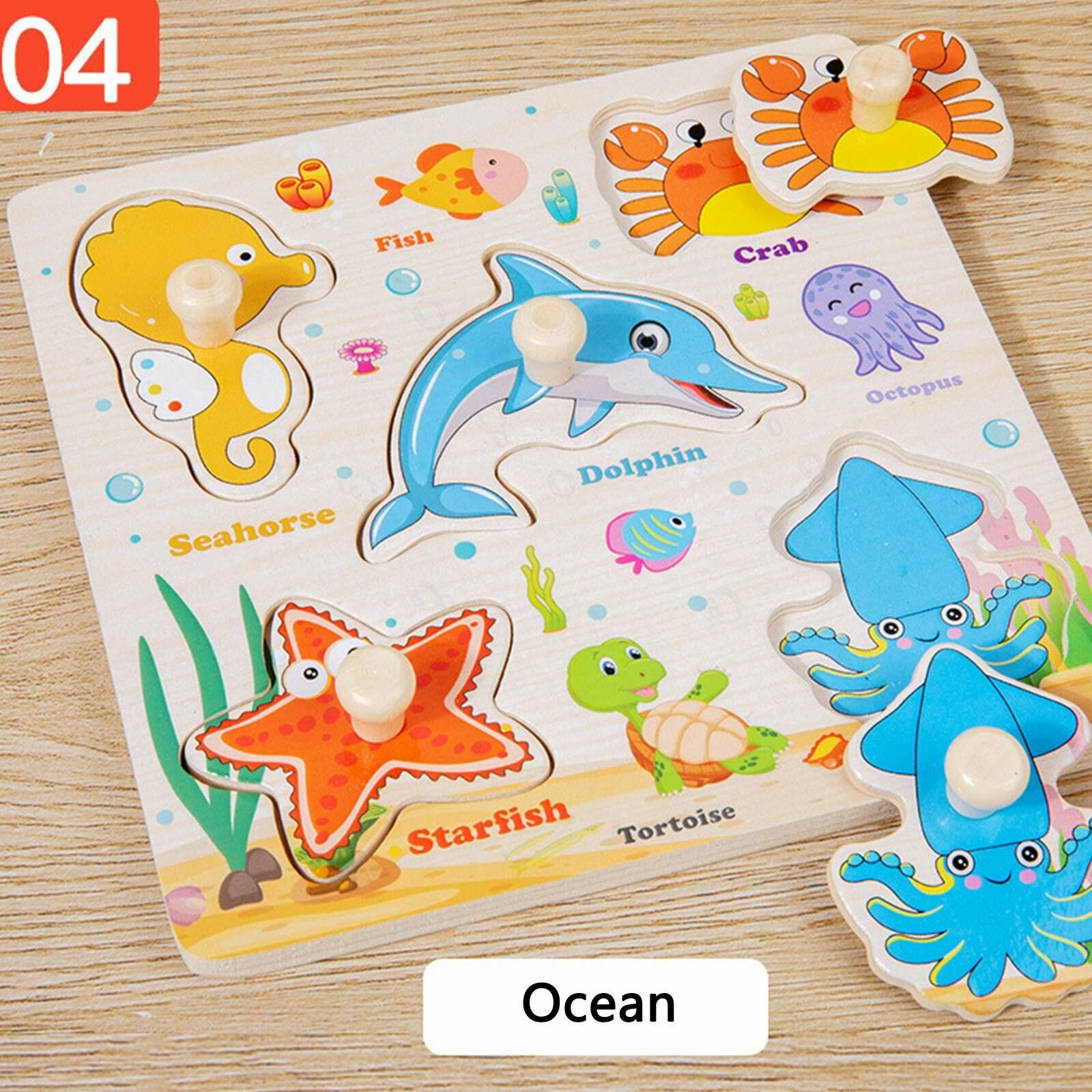 Пазлы, Деревянный пазл с цифрами и буквами для раннего обучения и воспитания ребенка