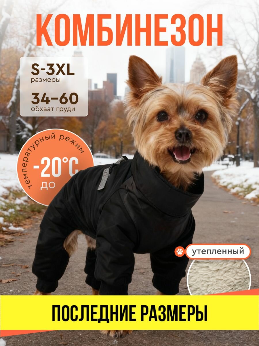 Зимняя одежда для собак средних и крупных пород MiloPets, комбинезон 2XL