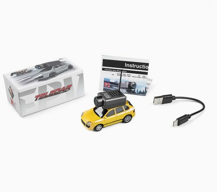 Радиоуправляемая мини машинка с FPV камерой Weili 6401, масштаб 1:64, Wi-Fi, (Porsche 911-желтый)