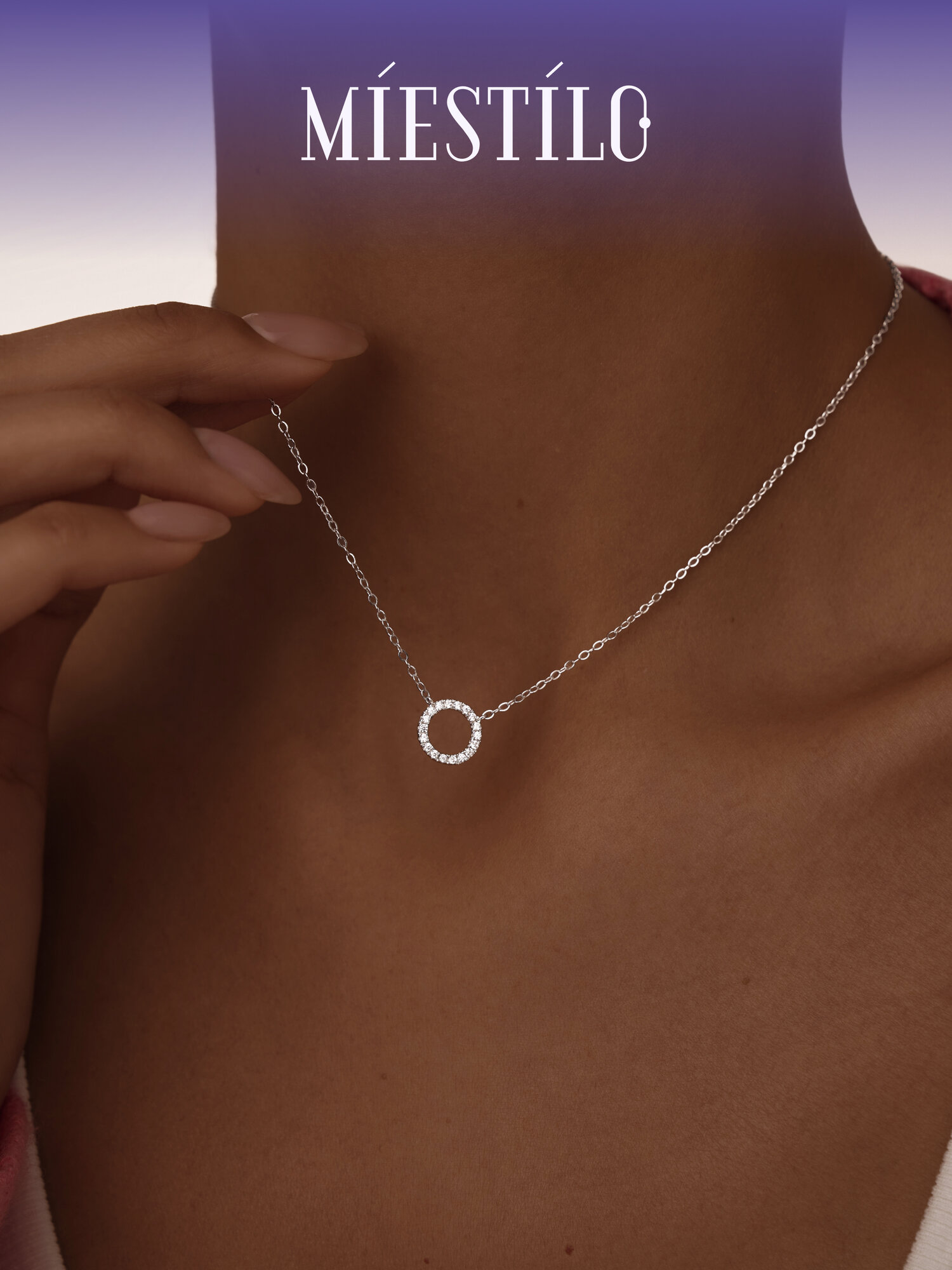 Колье, серебро, 925 проба, родирование, фианит