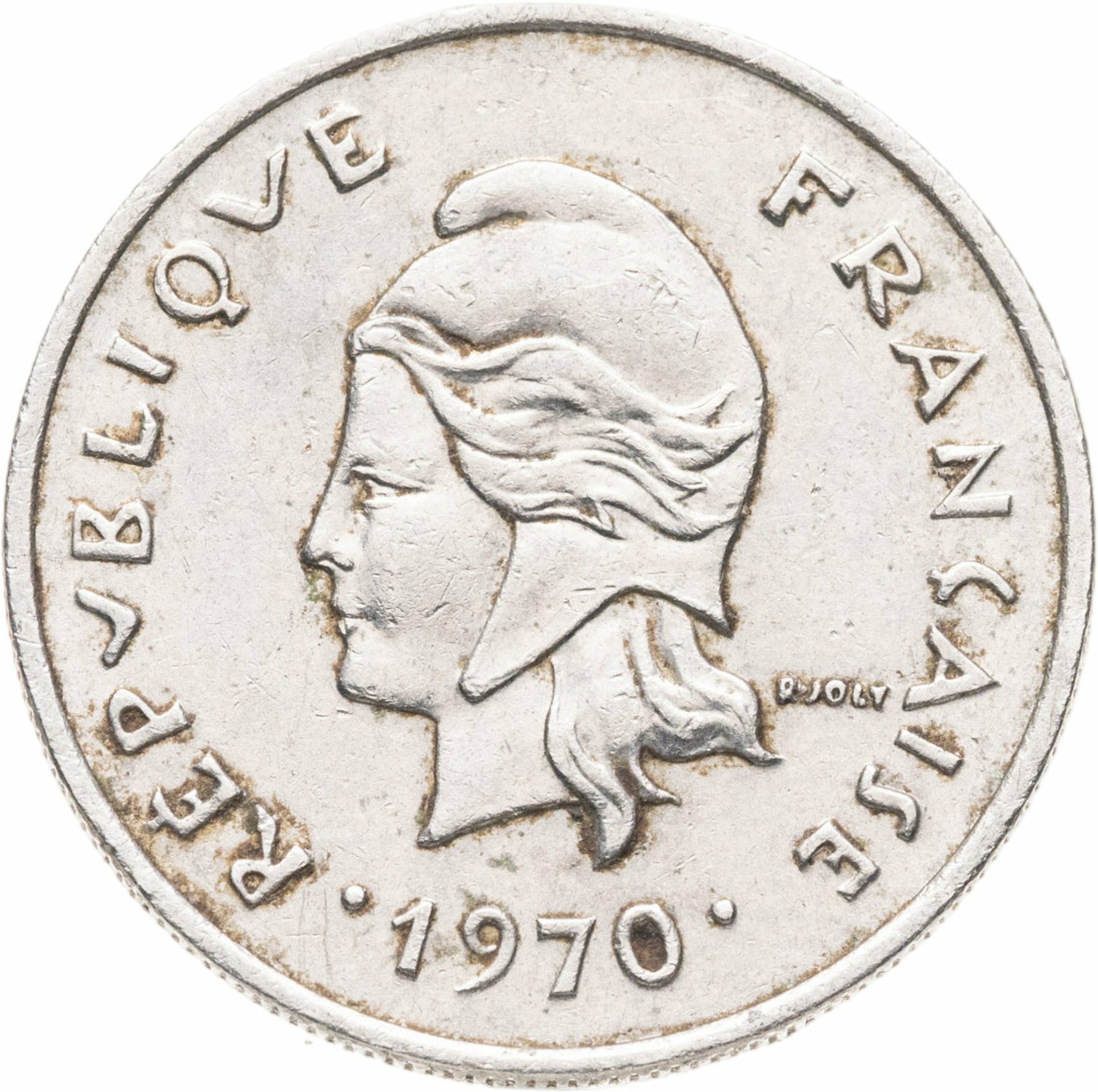 Новые Гебриды 10 франков francs 1970, Мельхиор медь-никель, в сохранности VF-XF