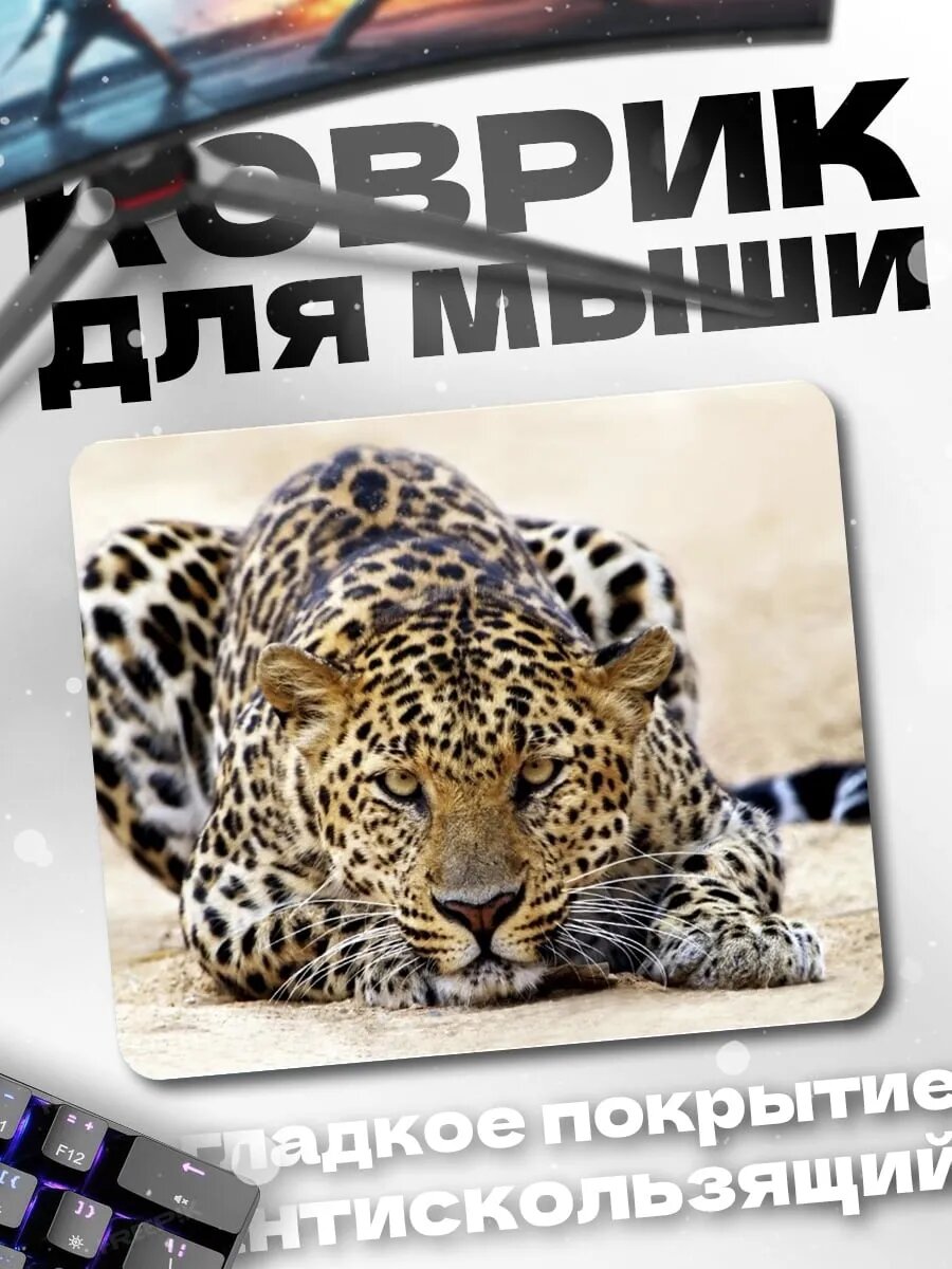 Коврик для мыши Леопард в засаде
