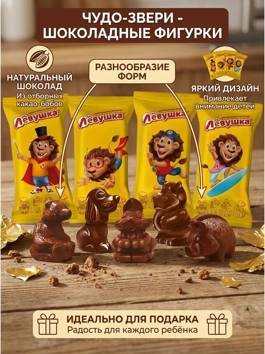 Конфеты Славянка "Левушка детям", молочный шоколад, без ГМО, 500г