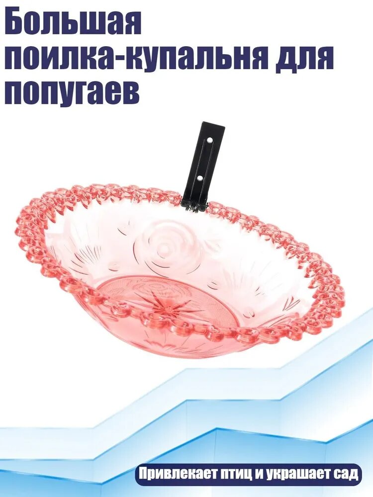 Большая поилка-купальня для попугаев, красный