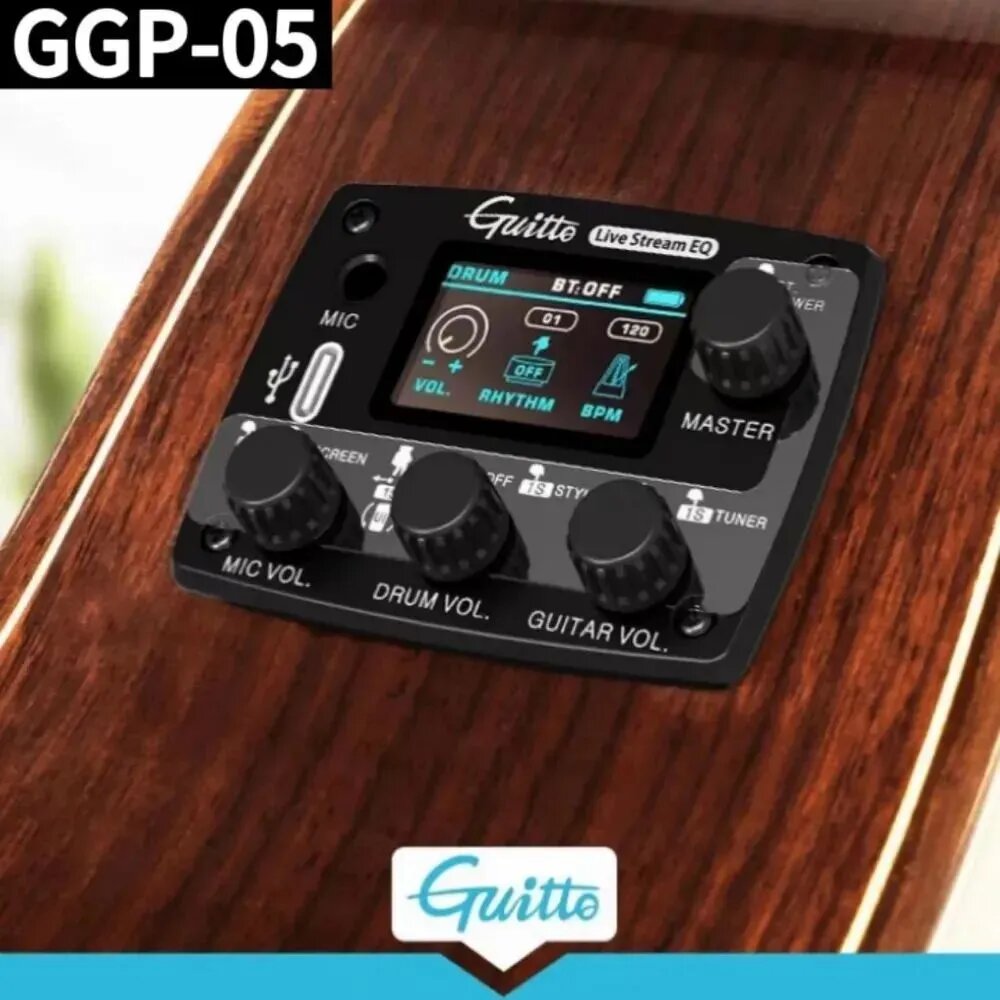 Трансакустический звукосниматель для акустической гитары Guitto GGP-05