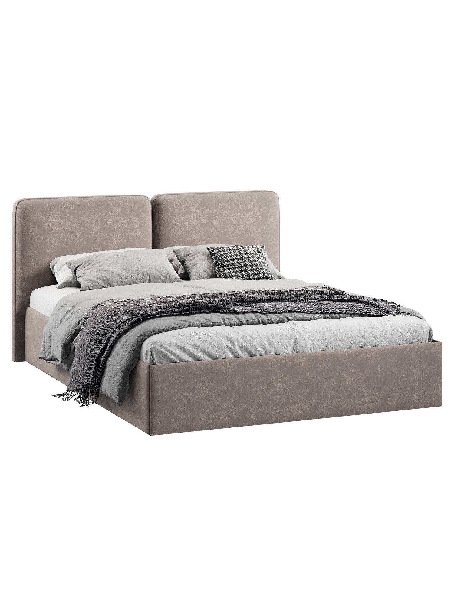 Кровать 160х200 двуспальная с подъемным механизмом Токио, Велюр Brut Mocco 06