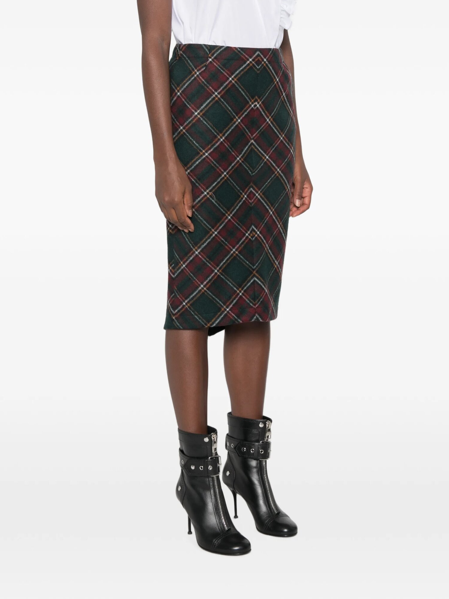 Юбка N° 21 Tartan-pattern midi skirt, размер 42 — фото 1