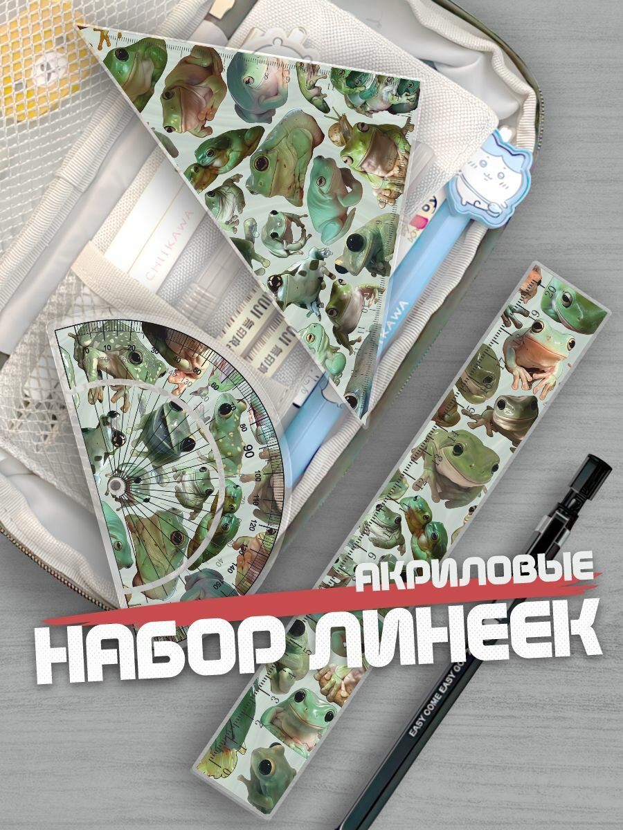 Набор линеек для школы Лягушки