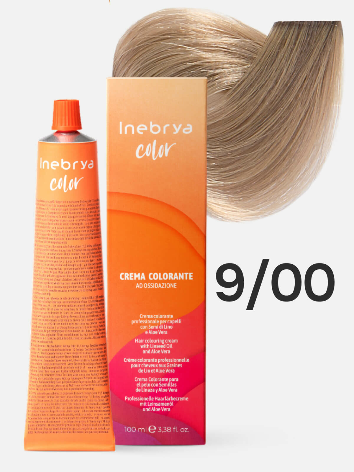 Крем - краска для волос профессиональная Inebrya Color Professional 9/00 Блонд Интенсивный натуральный, 100 мл