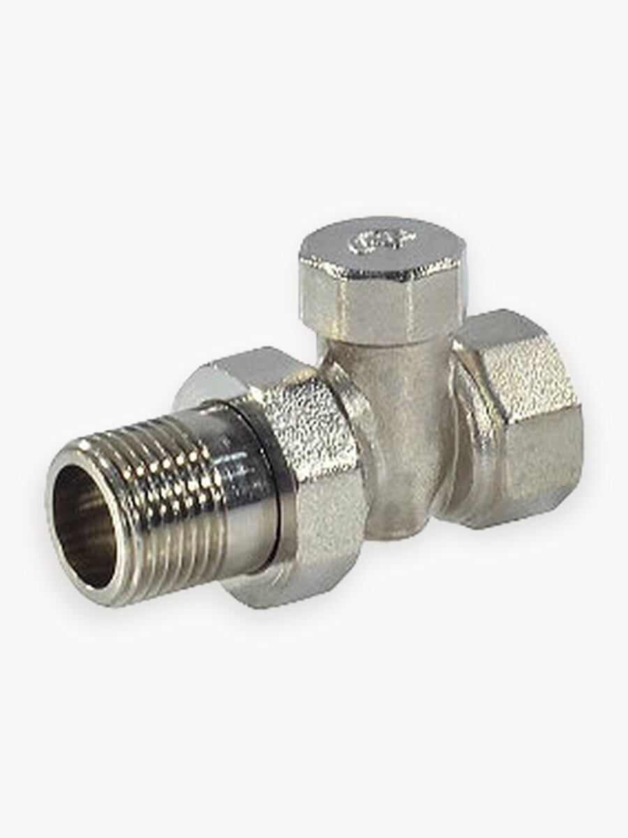 Клапан запорный для радиатора 1/2 ВР прямой (Россия)