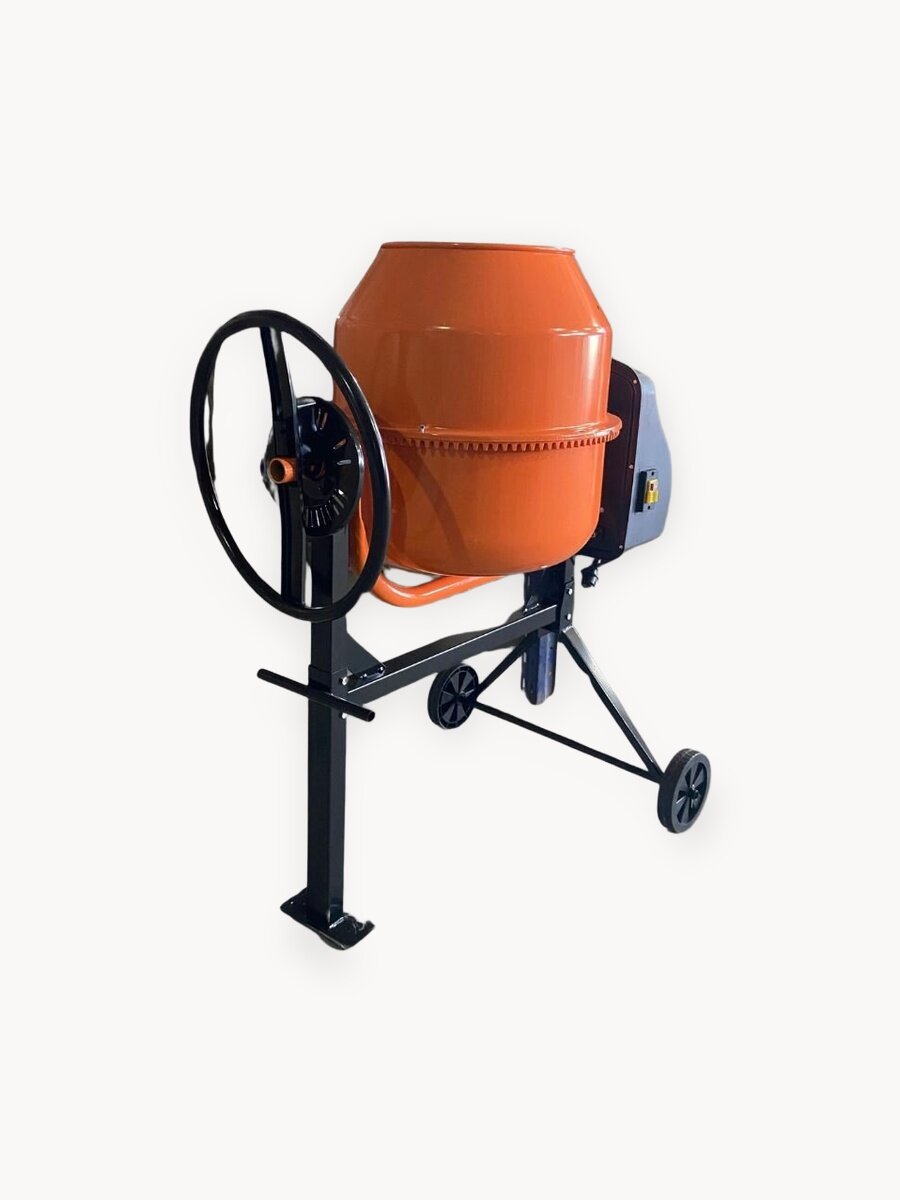 Бетономешалка электрическая строительная "MASTER" БМ-140Т, бетоносмеситель 140л, чугунный венец