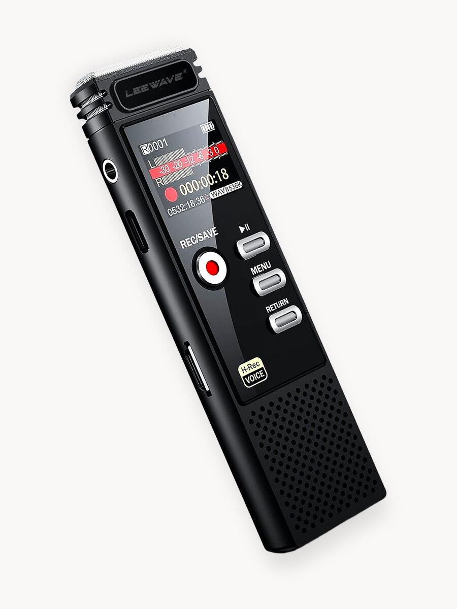 Профессиональный цифровой мини-диктофон для работы и учебы LEEWAVE Profi