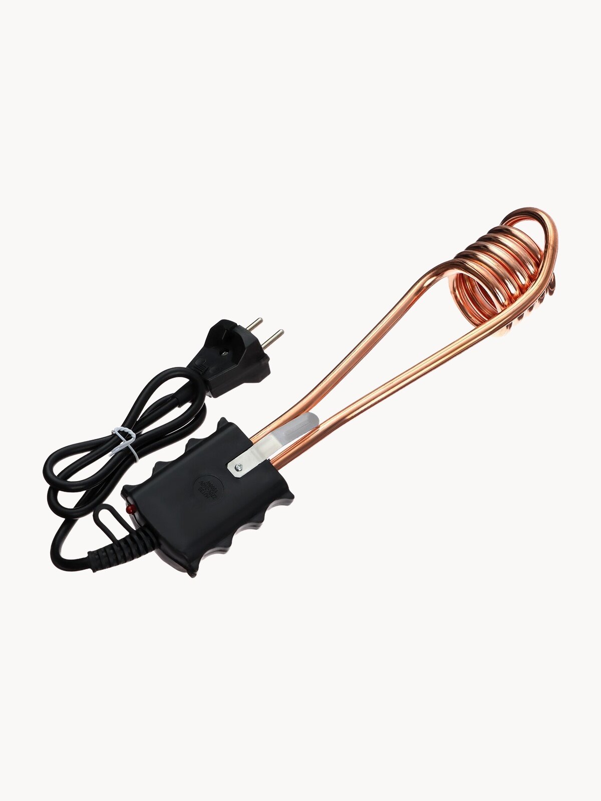 Кипятильник электрический Luazon LEK 06, 1500 Вт, спираль пружина, индикатор, 28х6 см, 220В, черный