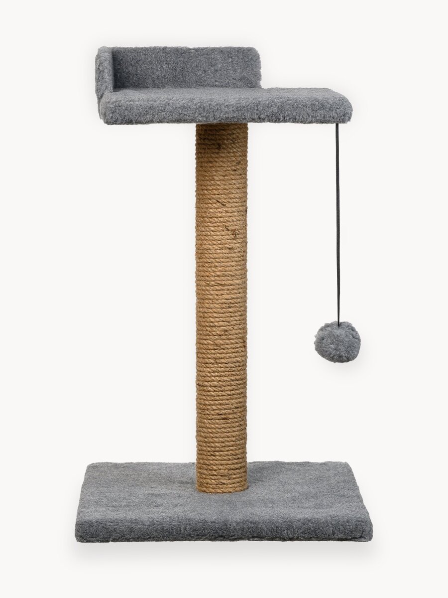 Когтеточка столбик с полкой и игрушкой коток-коготок 60х35х35 см