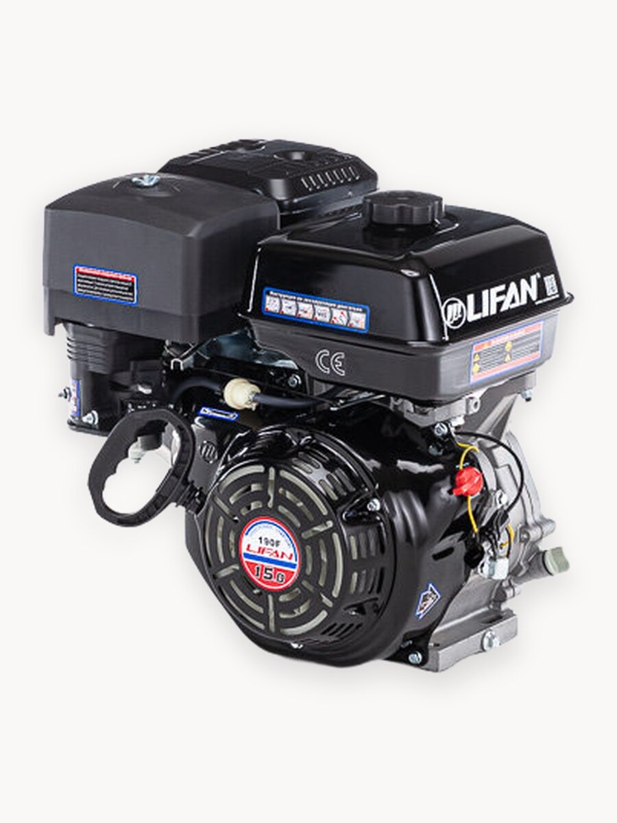 Двигатель бензиновый Lifan 190F -3А ручной стартер (15,0л. с.)