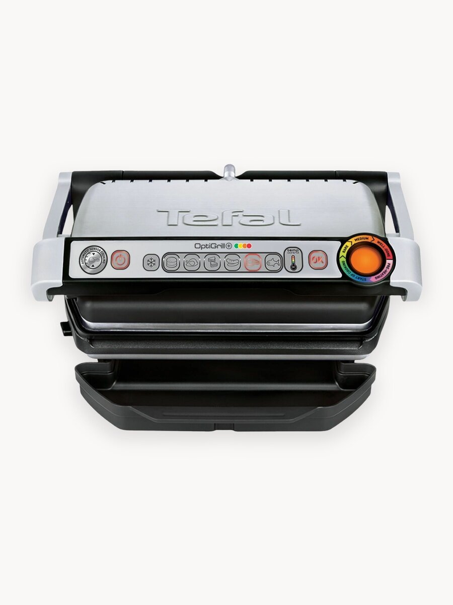 Гриль электрический Tefal OptiGrill+, 6 автопрограмм, со съемными панелями, насадки для вафель в комплекте, GC716D12