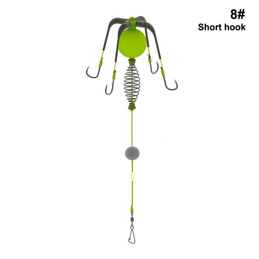 Поплавочный набор для ловли толстолобика и белого амура плавающая кормушка с двойными крючками / Четыре крючка, для донной и поплавочной снасти