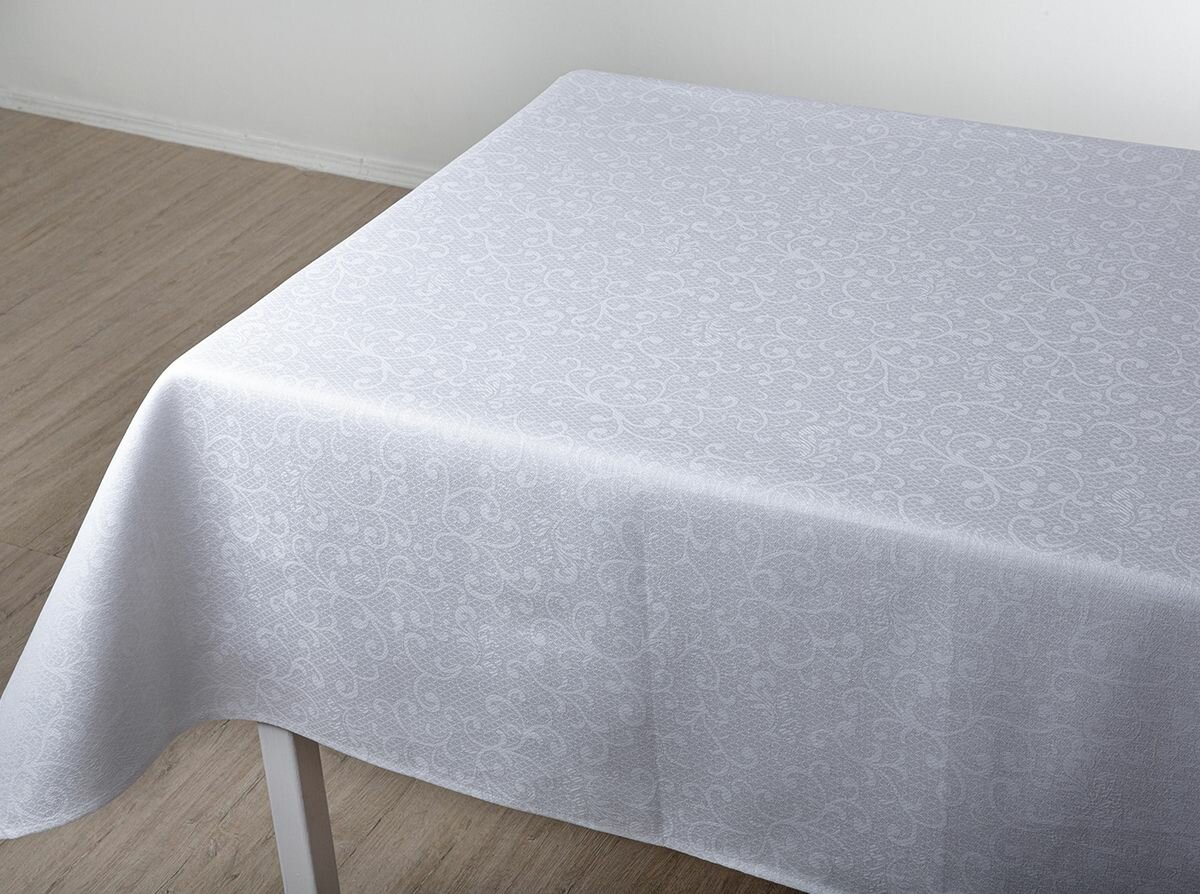 Скатерть Беларускi Лен "Сандра", лен/хлопок, 150×150 см, белая