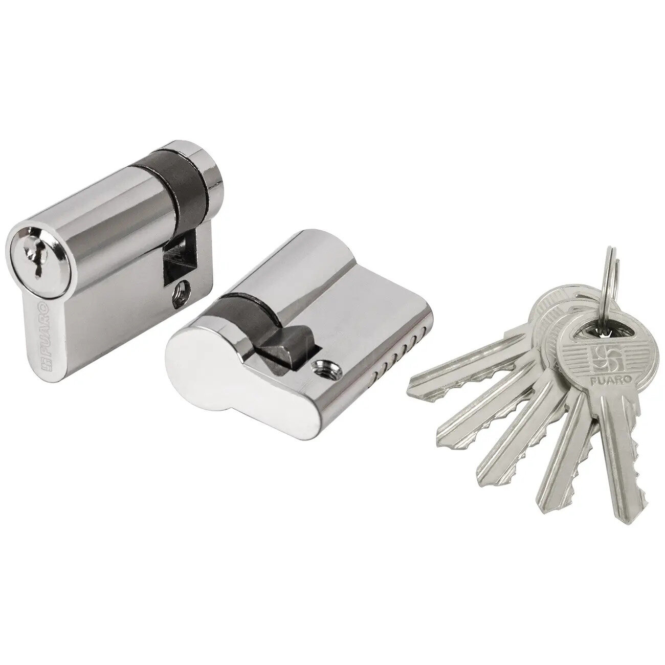 Цилиндровый механизм Fuaro (Фуаро) (100 ZA/45) 1000ZAKey45(5+10+30) хром