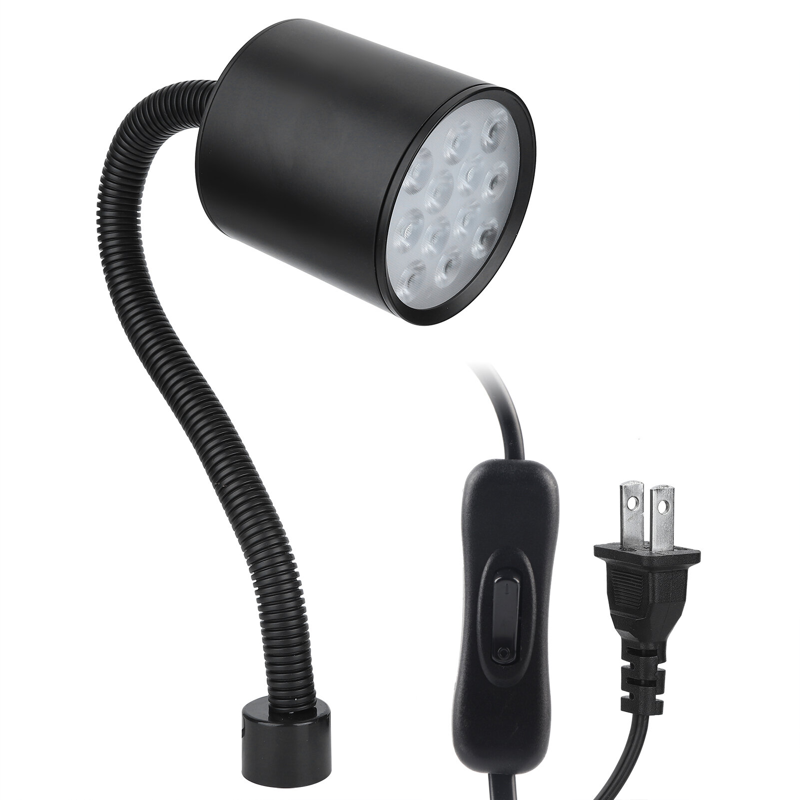 12 светодиодных микросхем, рабочее освещение, регулируемый токарный станок с ЧПУ, фрезерный станок, магнитное освещение, вилка стандарта США, 110 220 В