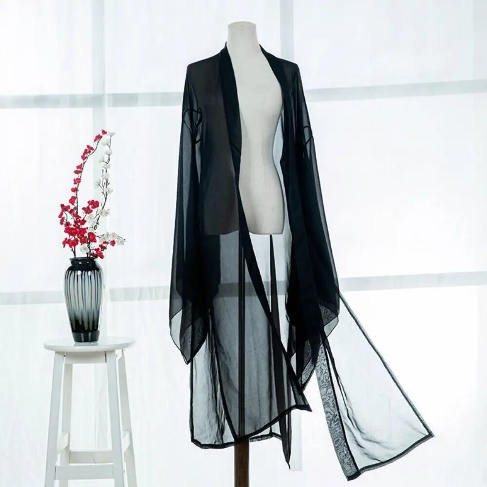 Hanfu Кардиган из шифона Черный, black