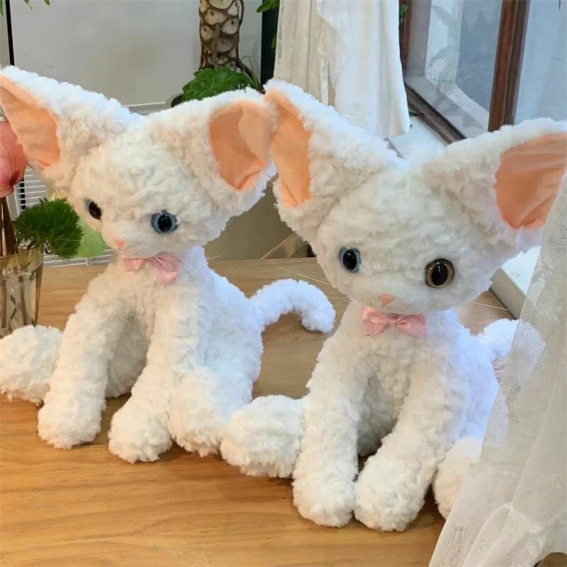 Мягкая игрушка Немецкий кот, кот Девон, 27см белый