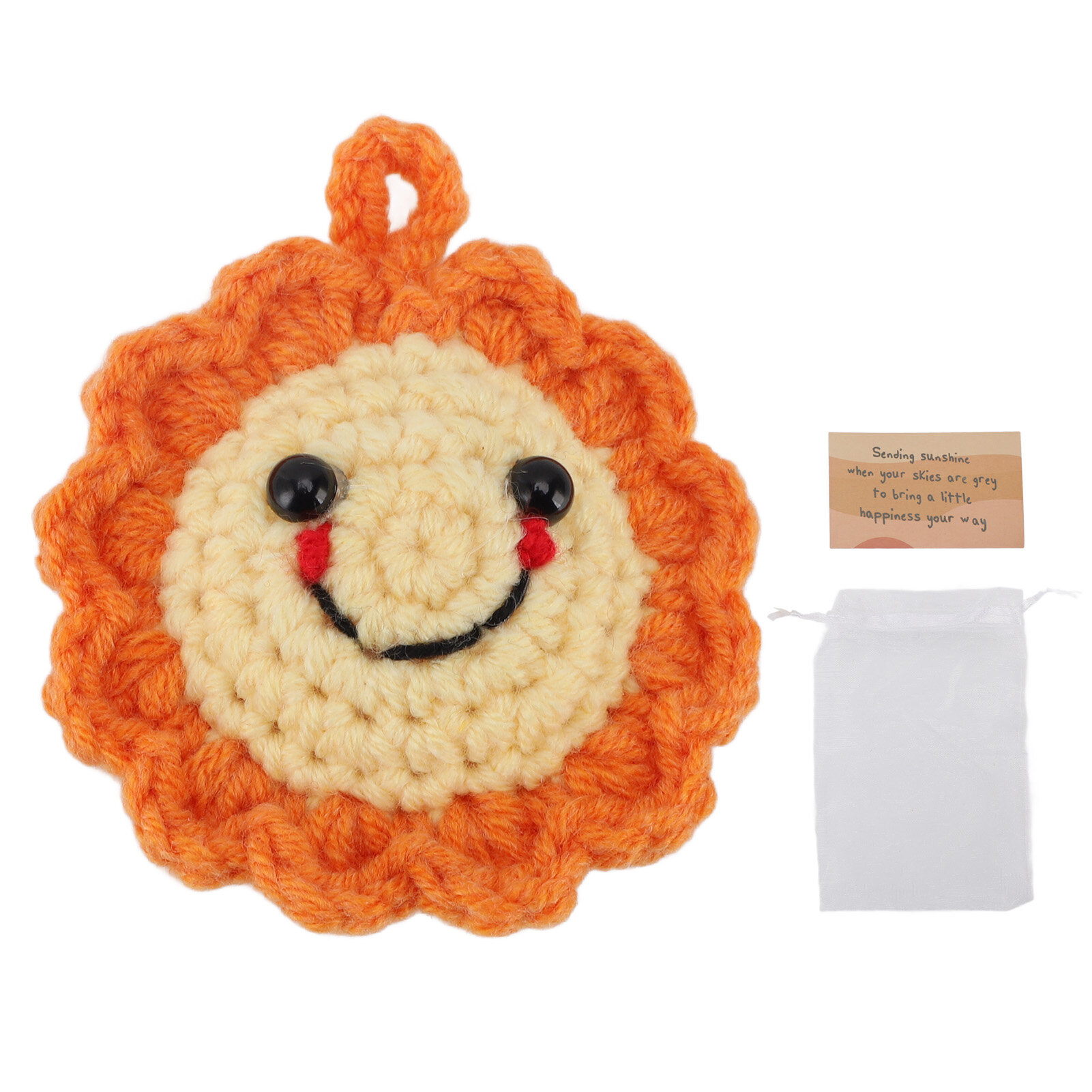 Позитивное солнце вязание крючком кукла милая очаровательная мягкая удобная портативная вязаная игрушка с картой