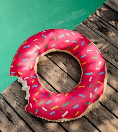 Круг для плавания Пончик, розовый, 114 см, 12+, Dans, арт. 951201