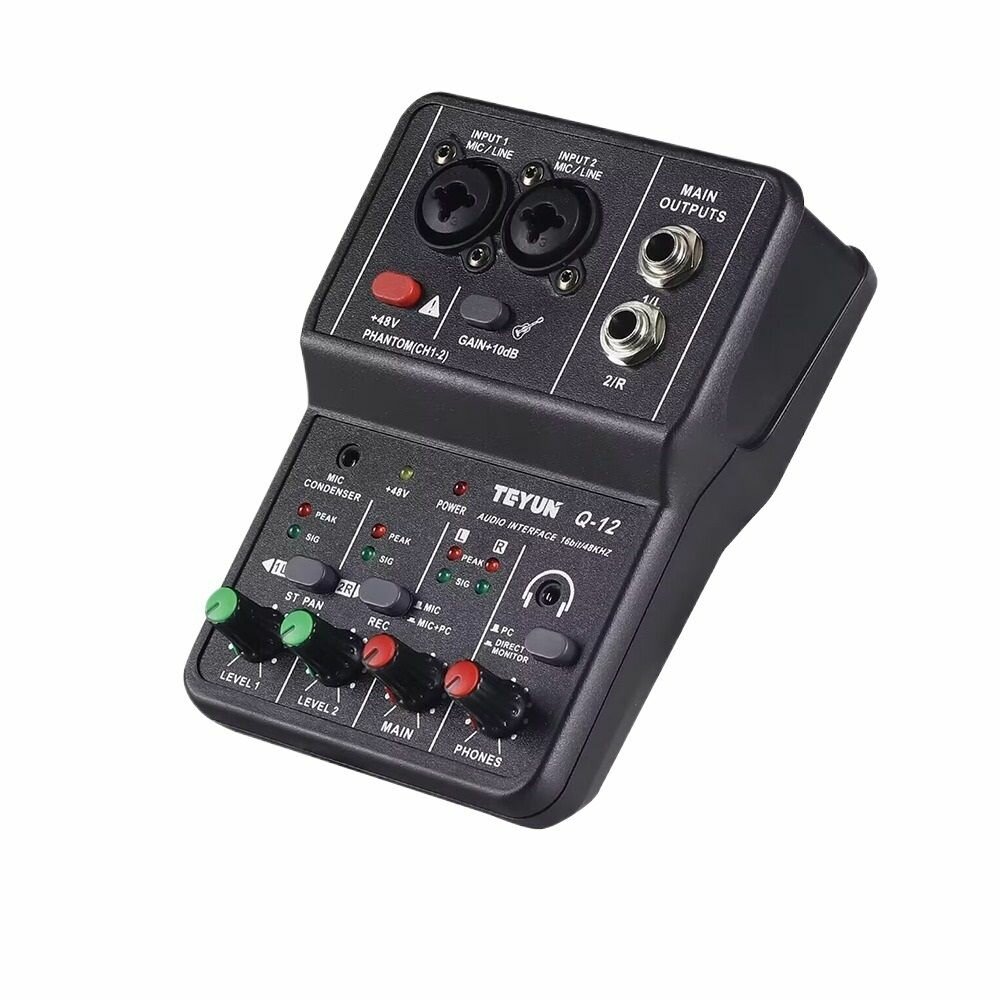 Аудиомикшер Звукосмесительная Консоль USB 48 В Компактный Усилитель Звука С Фантомным Питанием