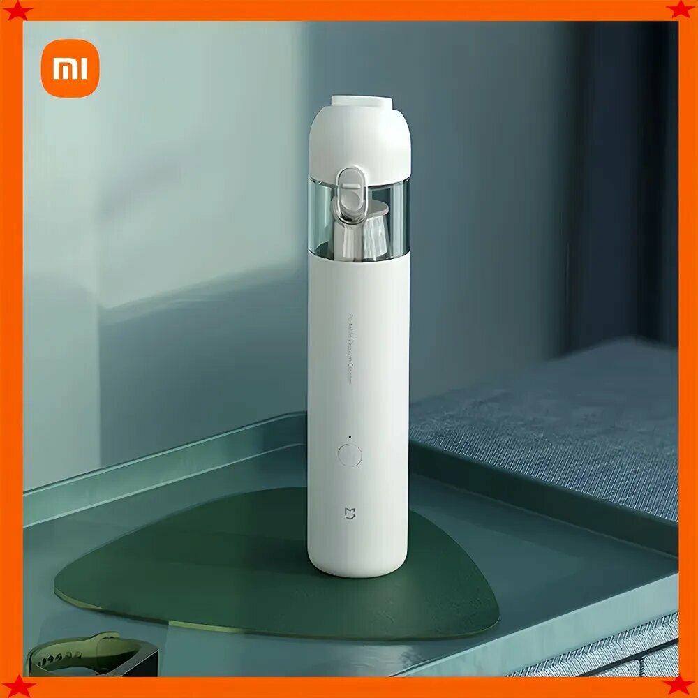 Портативный пылесос Xiaomi Mijia, Мощный беспроводной автомобильный ручной Мини пылесос (13000Па) с аккумулятором, белый, Mi Vacuum Cleaner Mini