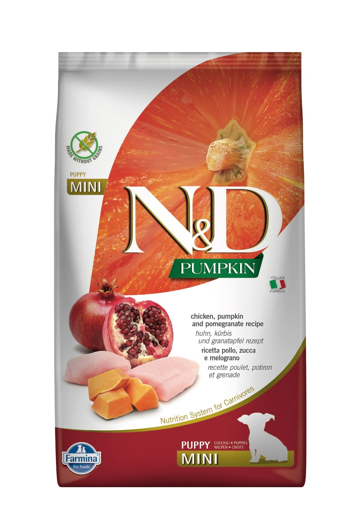Сухой корм Farmina ND Dog Pumpkin Chicken / Pomegranate PUPPY MINI для щенков мелких пород с курицей и гранатом, 7кг