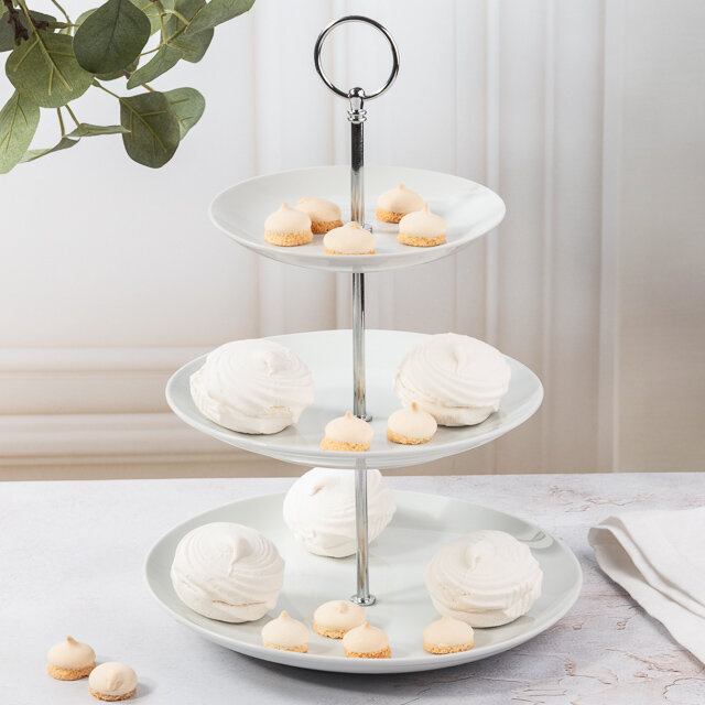 Этажерка для фруктов Гримальди трехъярусная 36 см, фарфор, Koopman, 628900230/628900040