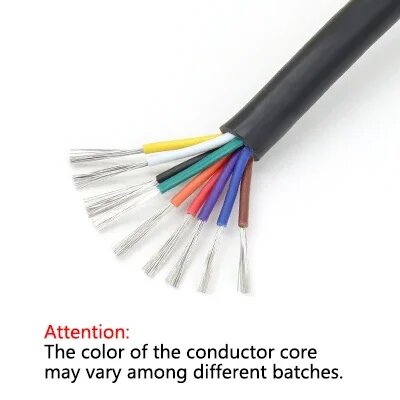 Многожильный провод UL2464 черный 2-10 м 24AWG, 9 Cores, 2 meters