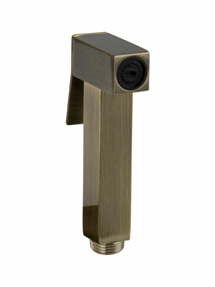 Лейка гигиеническая для биде квадратная, из нержавеющей стали, в блистере, цвет бронза.