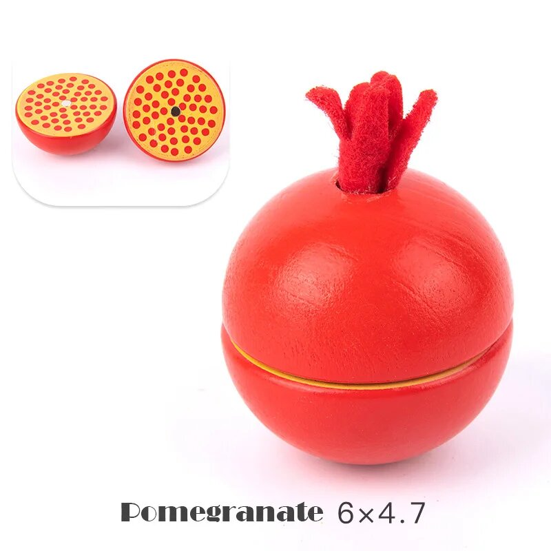 Деревянный гранат, магнитный, 6x4.7, оранжевый
