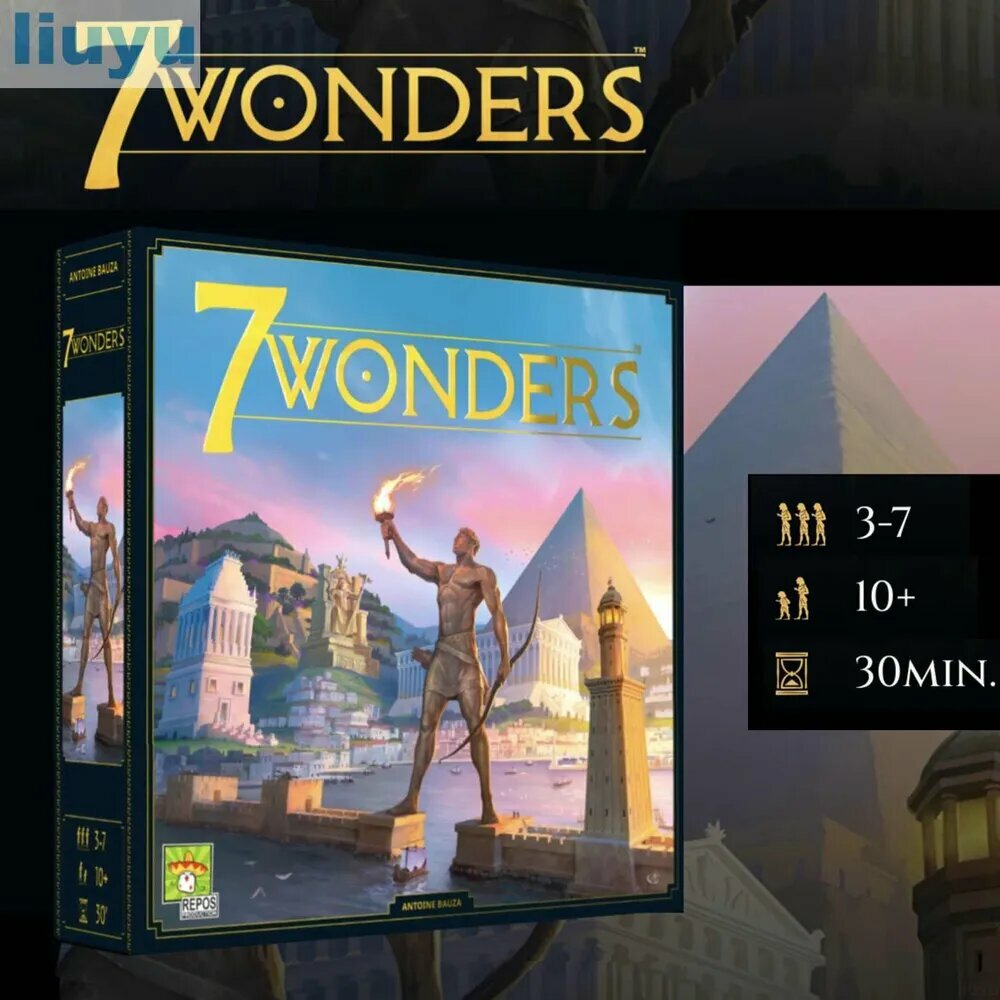 Настольная игра-стратегия 7 Wonders, версия игры 7 Чудес на английском языкеliuyu