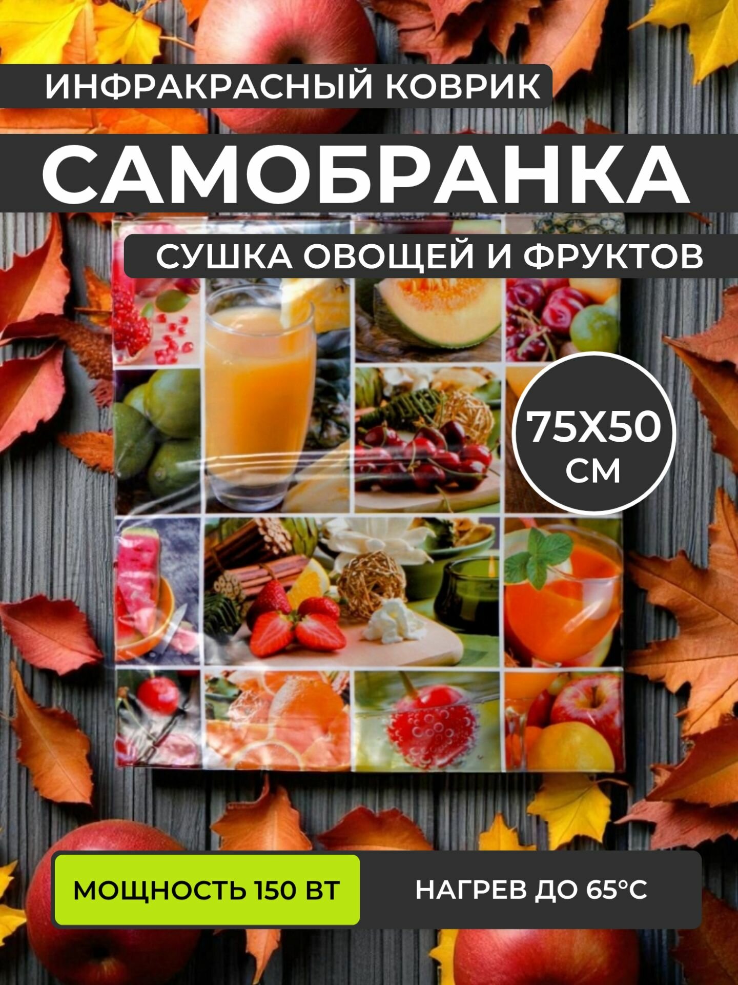 Электросушилка для овощей, фруктов, грибов "Самобранка", 75*50 см.
