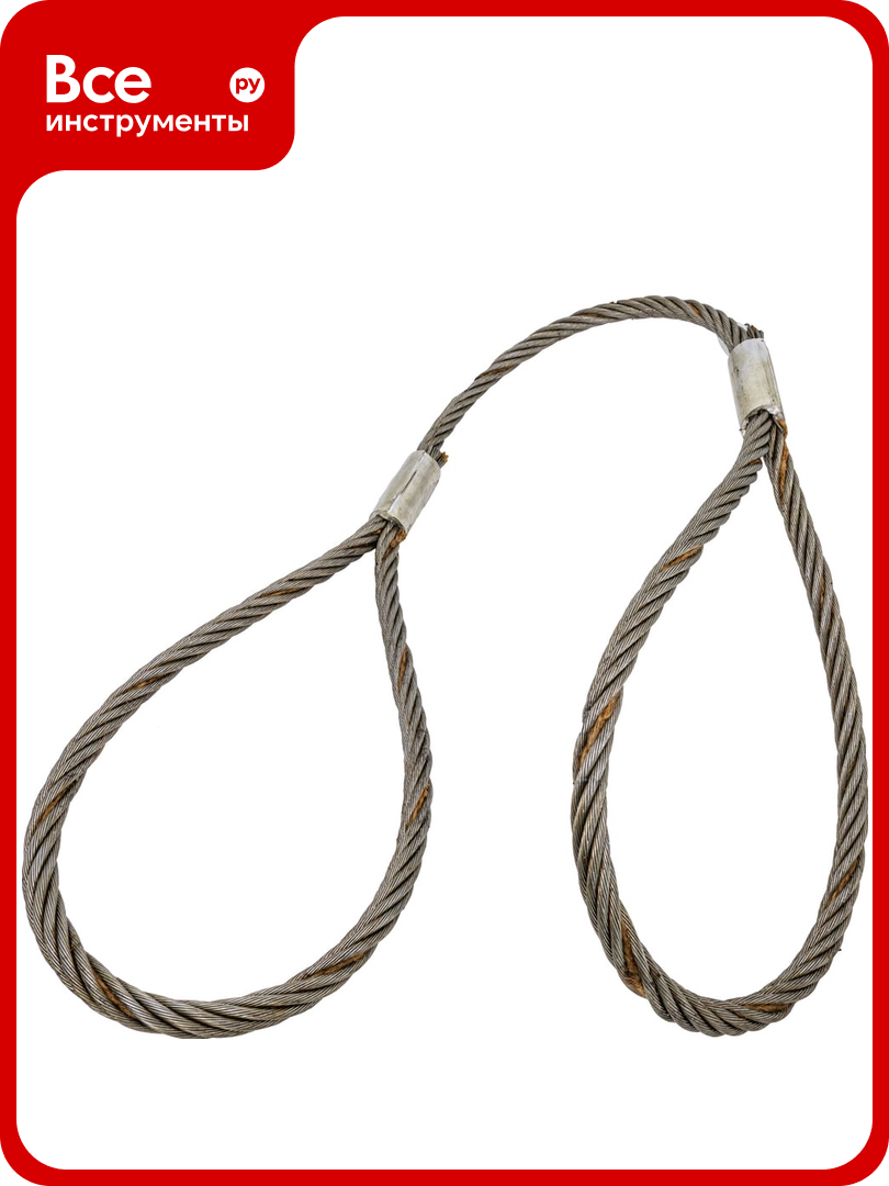 Канатный петлевой строп Gigant Professional СКП1 УСК1 опрессовка, 1 т, 2 м GP-СКП-1-2, стальной, серый