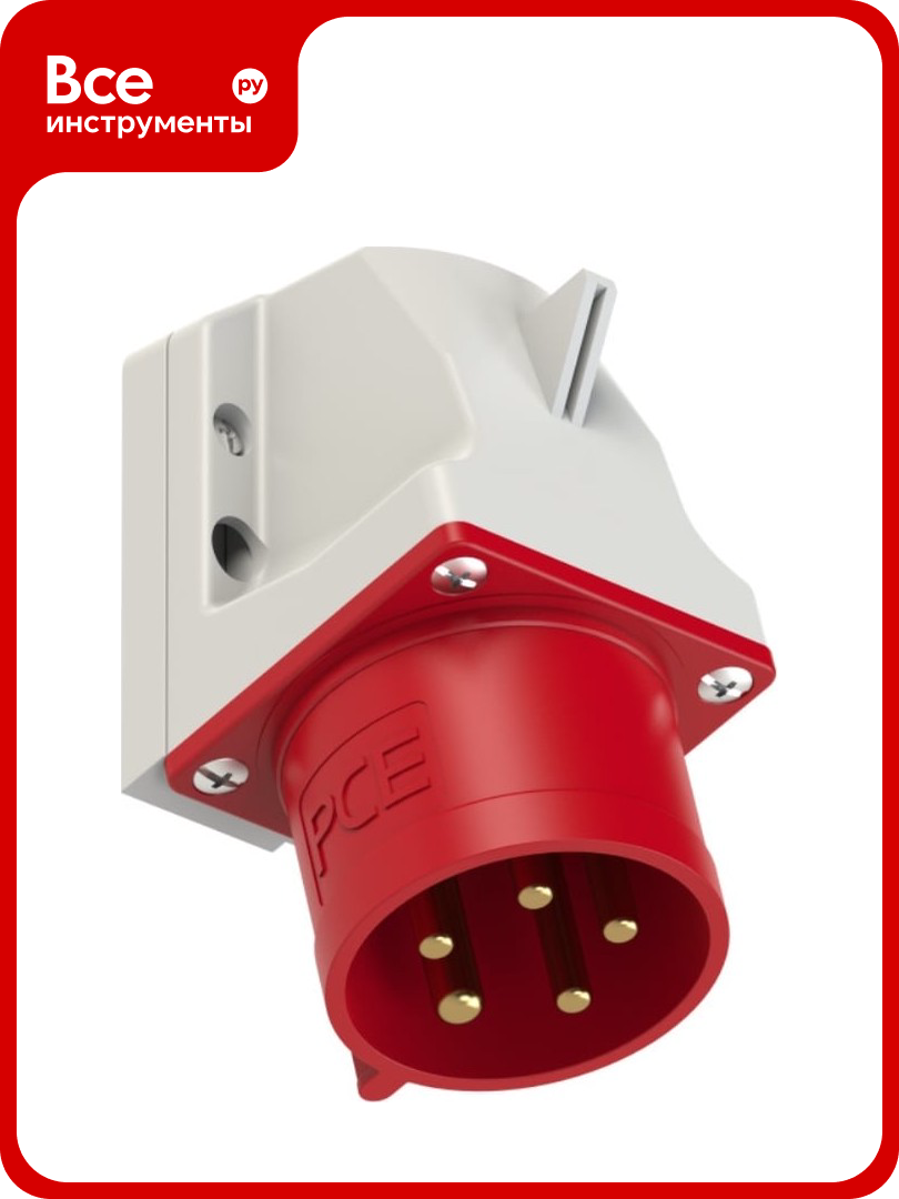 Настенная вилка PCE 32А 400V 3P+N+E IP44 525-6, 415 В