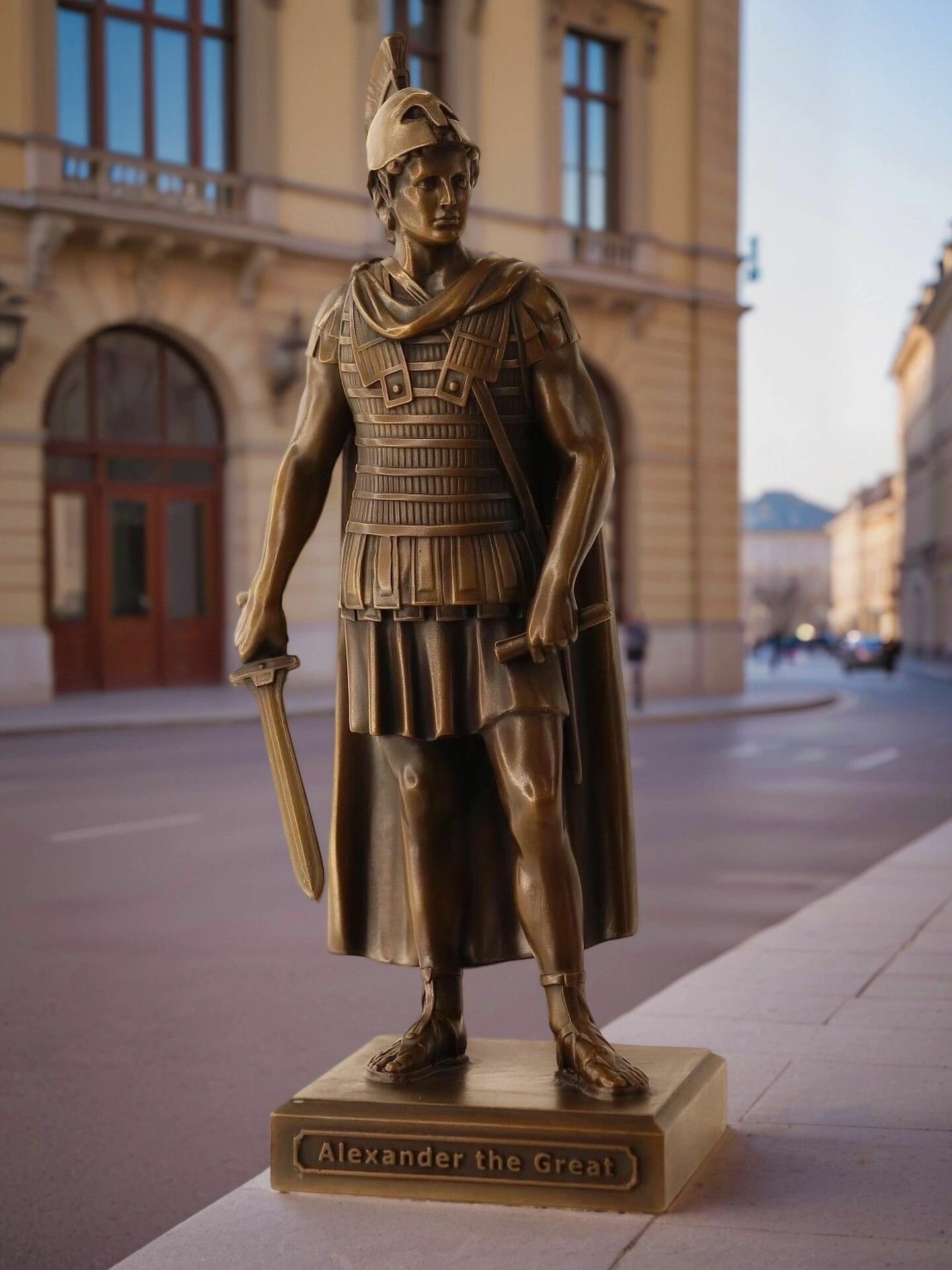 Статуэтка Александр III Македонский, 22 см, бронза литье, вес 3,5кг